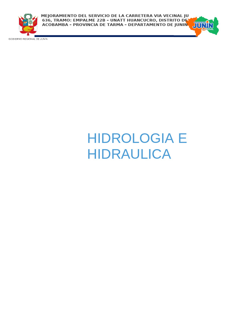 Mejoras Hidráulicas Carretera JU 636 | PDF | Precipitación | Hidrología