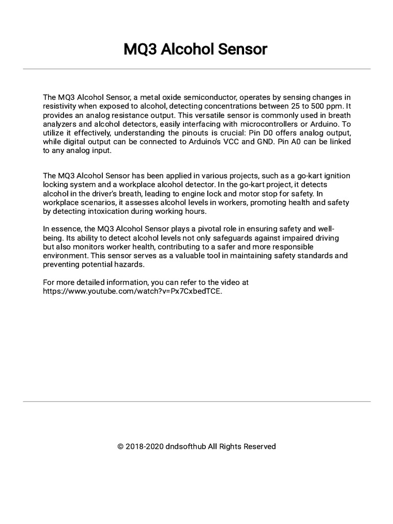MQ3 Alcohol Sensor | PDF | Business