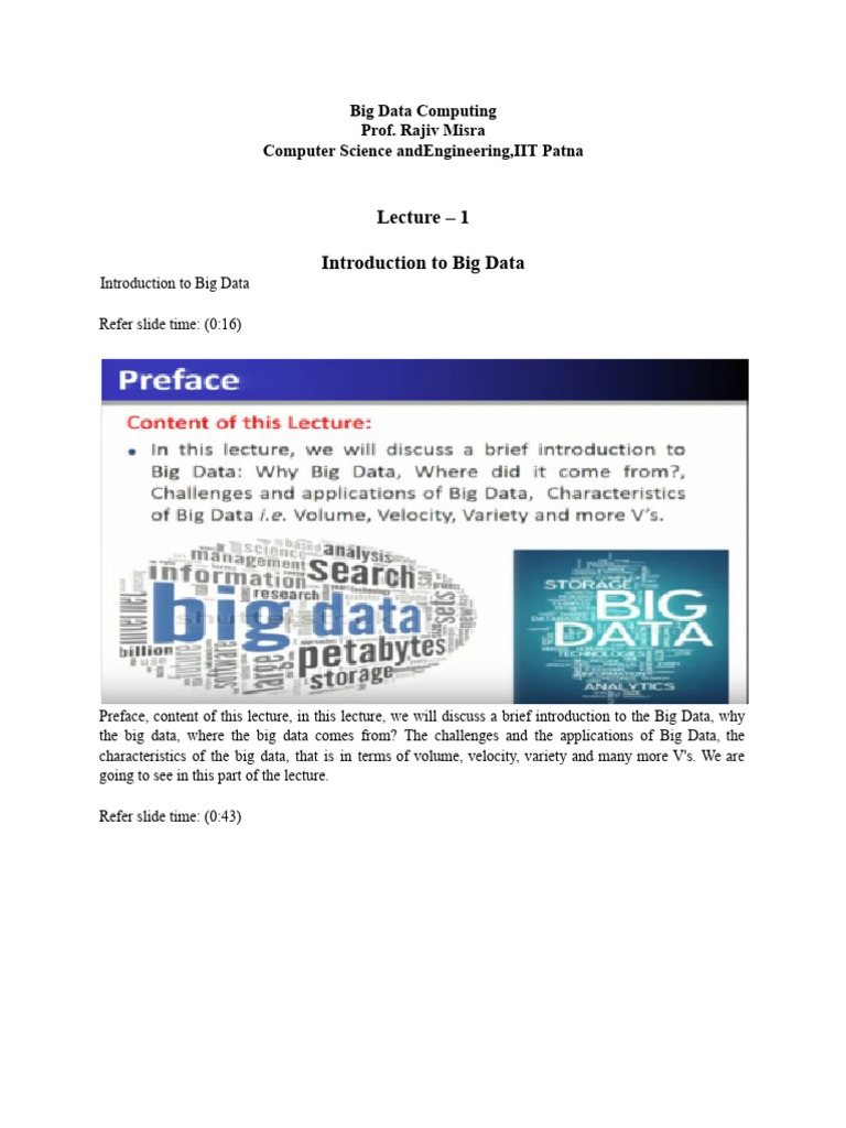 Lec 1 | PDF | Big Data | Analytics