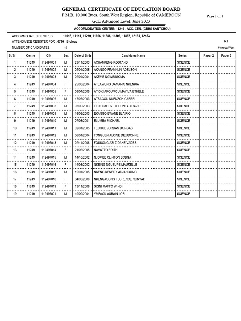 GCE Advanced Level Paper 2 and 3 West | PDF | Standardized Tests ...