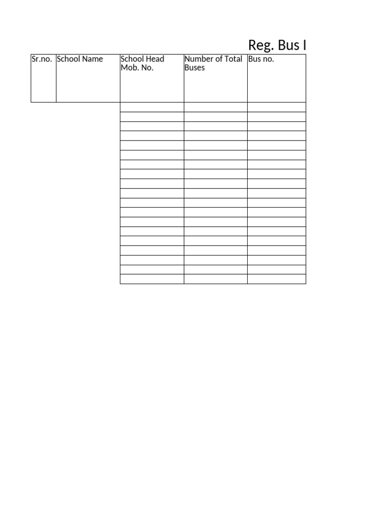 Bus Report Performa | PDF