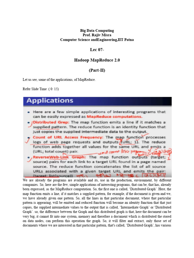 Lec 7 | PDF | Map Reduce | Search Engine Indexing