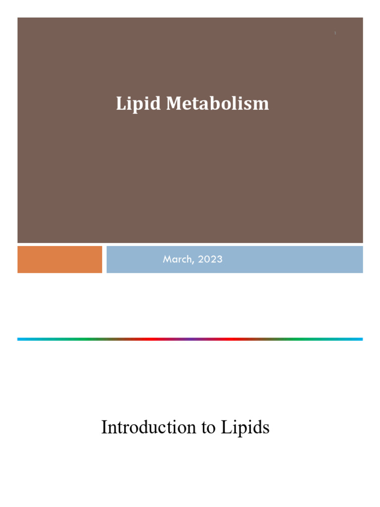 Chapter 6 Lipid Metabolism | PDF | Adenosine Triphosphate | Lipid