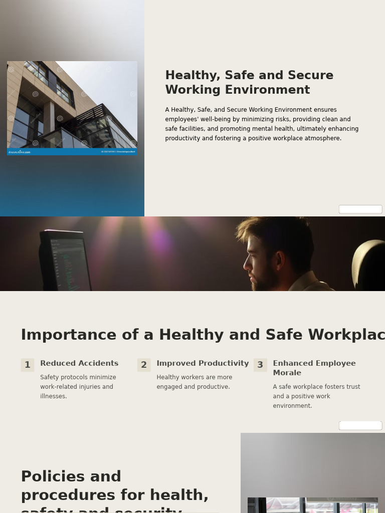 Healthy Safe and Secure Working Environment | PDF | Risk Assessment ...