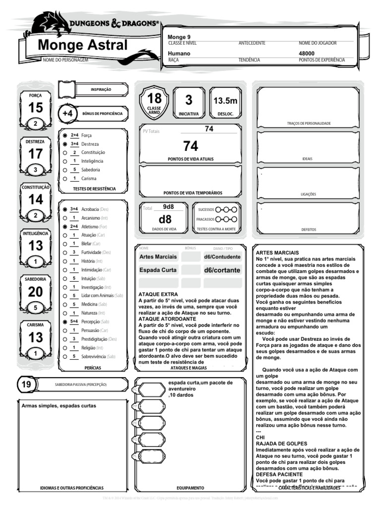 Monge Astral: Habilidades e Características | PDF | Projéteis