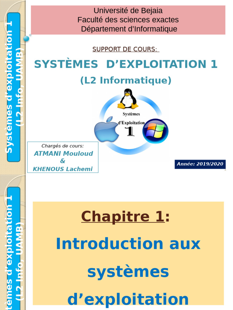 Introduction aux systèmes d'exploitation | PDF | Système d'exploitation | Linux