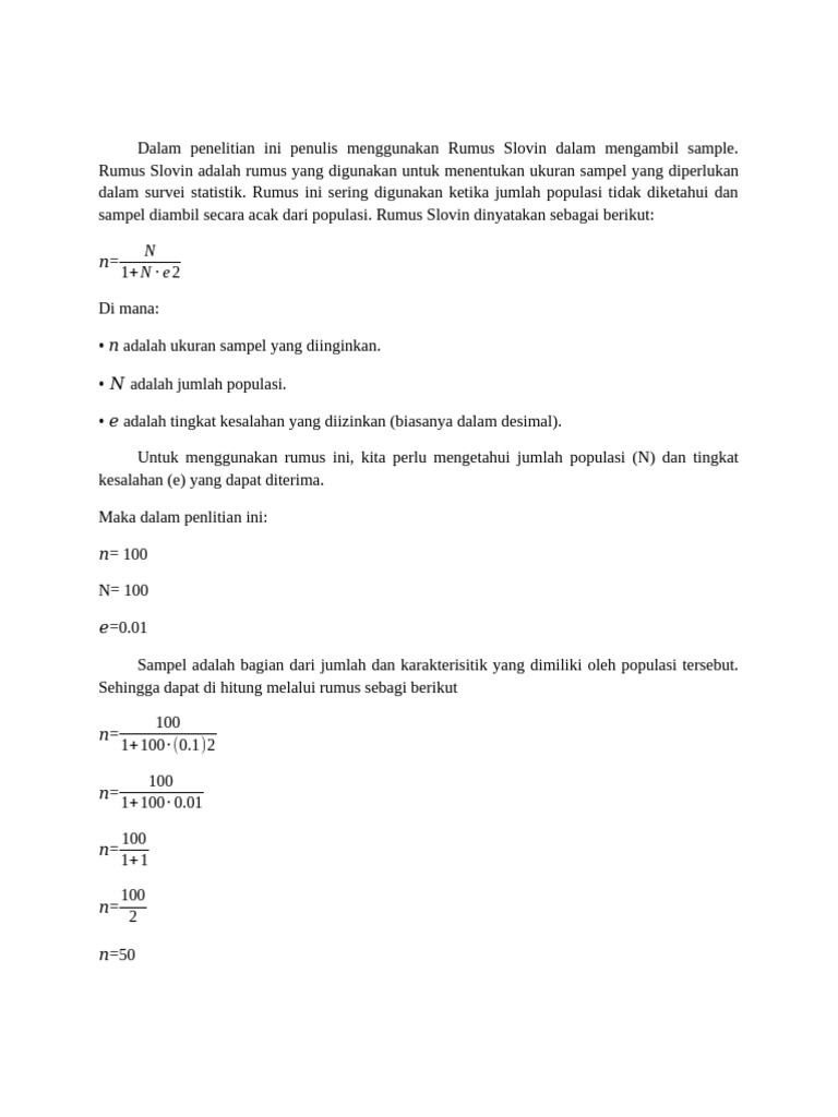 Rumus Dalam Mengambil Sample | PDF | Kesehatan Holistik | Sains ...