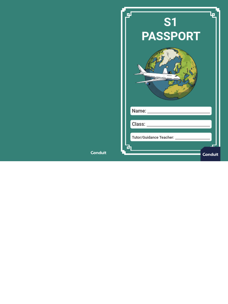 S1 Student Passport Template | PDF