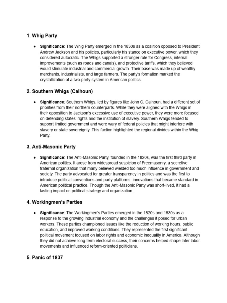 The Whigs | PDF | Whig Party (United States) | Politics Of The United ...