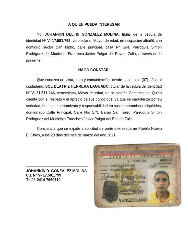 A Quien Pueda Interesar | PDF