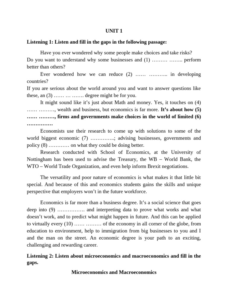 Unit 1 | PDF | Macroeconomics | Economies