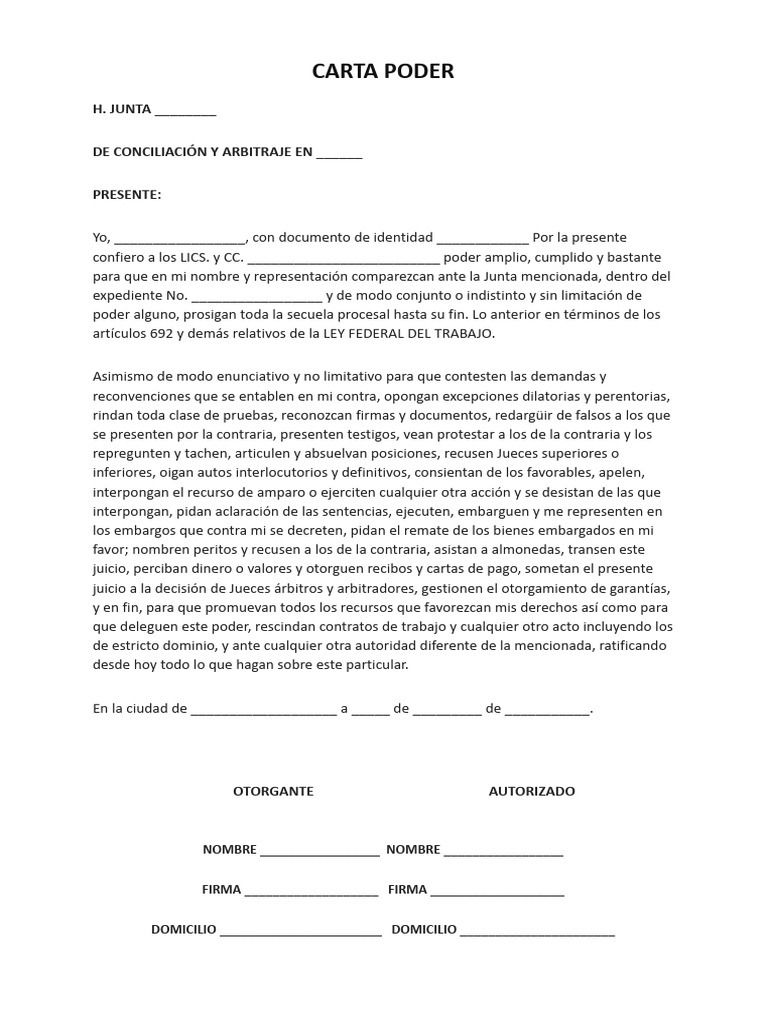 Poder Notarial para Juicios Laborales | PDF
