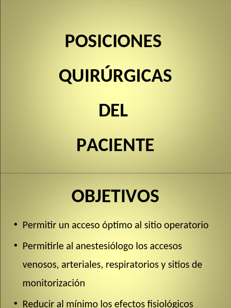 Posiciones Quirurgucas | PDF | Herida | Especialidades Medicas