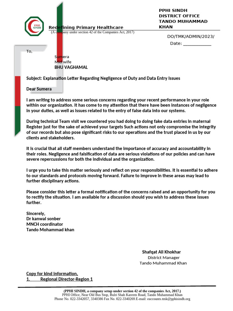 Warning Latter Regarding Fake Data Entery | PDF