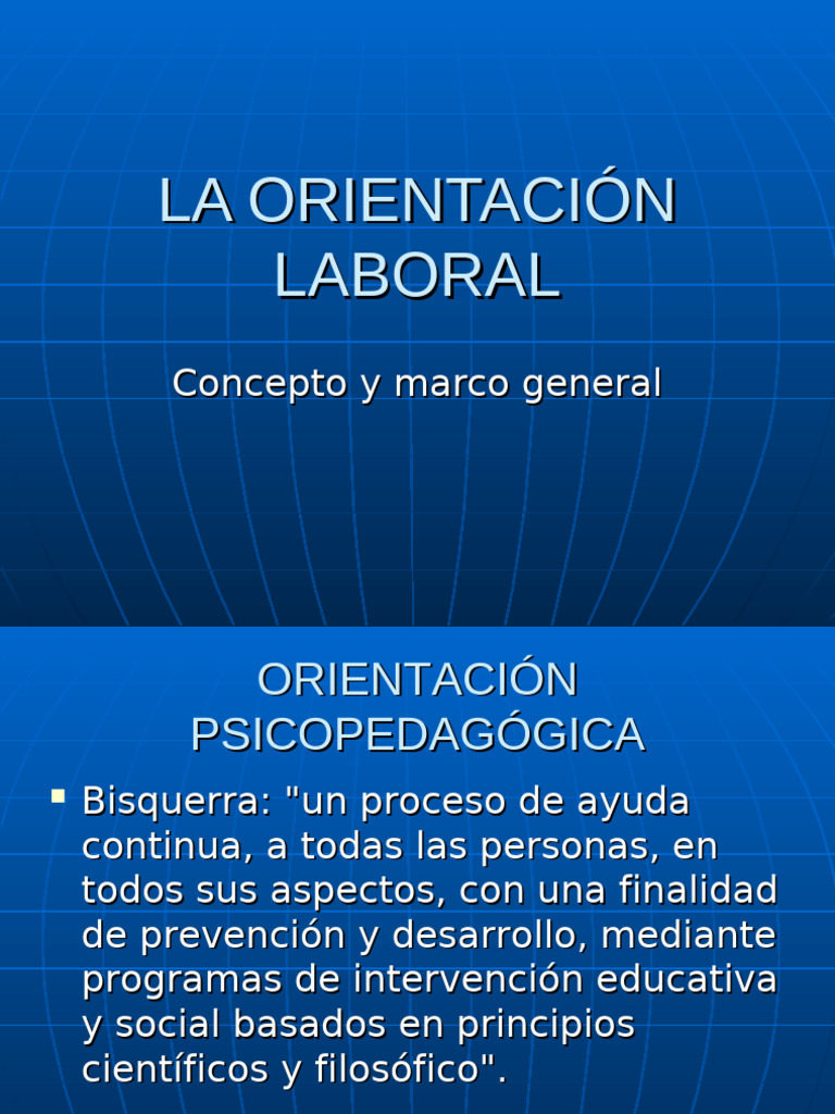 Transparencias MARCO GENERAL DE LA ORIENTACION | PDF
