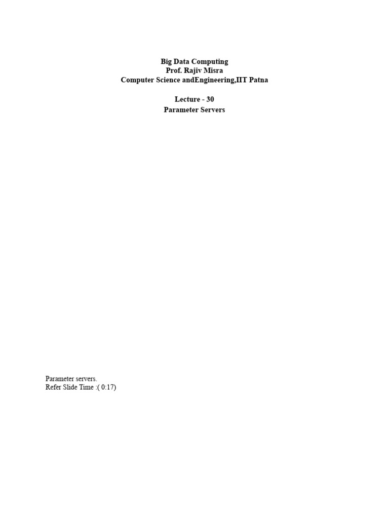 Lec 30 | PDF | Map Reduce | Machine Learning