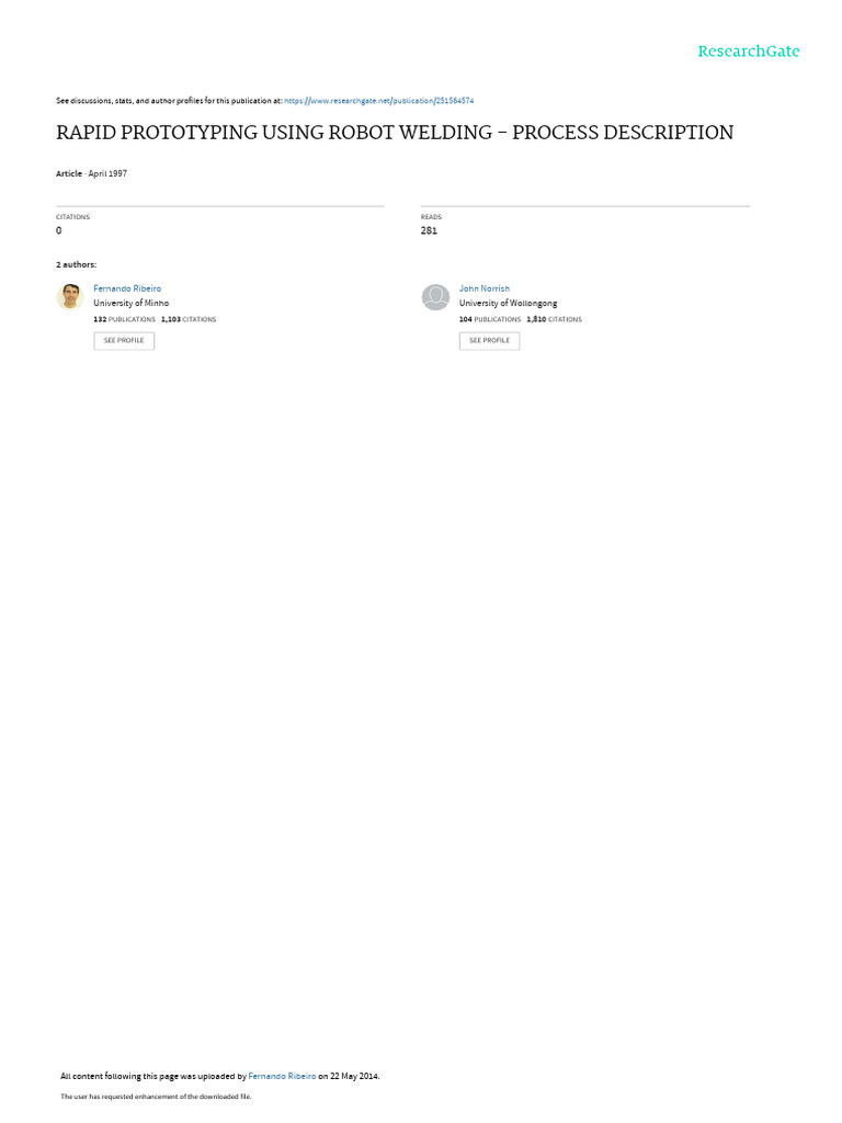 Rapid Prototyping Using Robot Welding - Process de | PDF | Welding | Construction