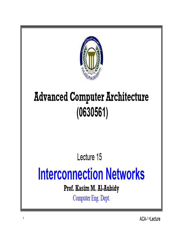 Aca Lect15 | PDF | Computer Network | Central Processing Unit