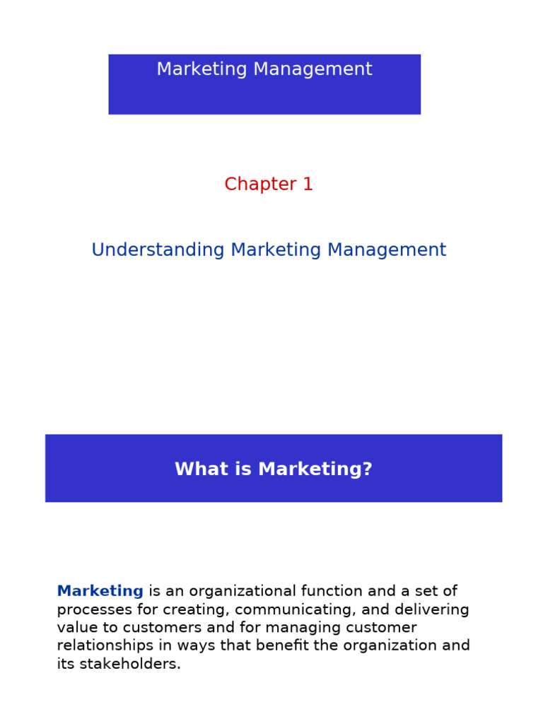 M.MGT - CHP 1 | PDF | Marketing | Value (Economics)