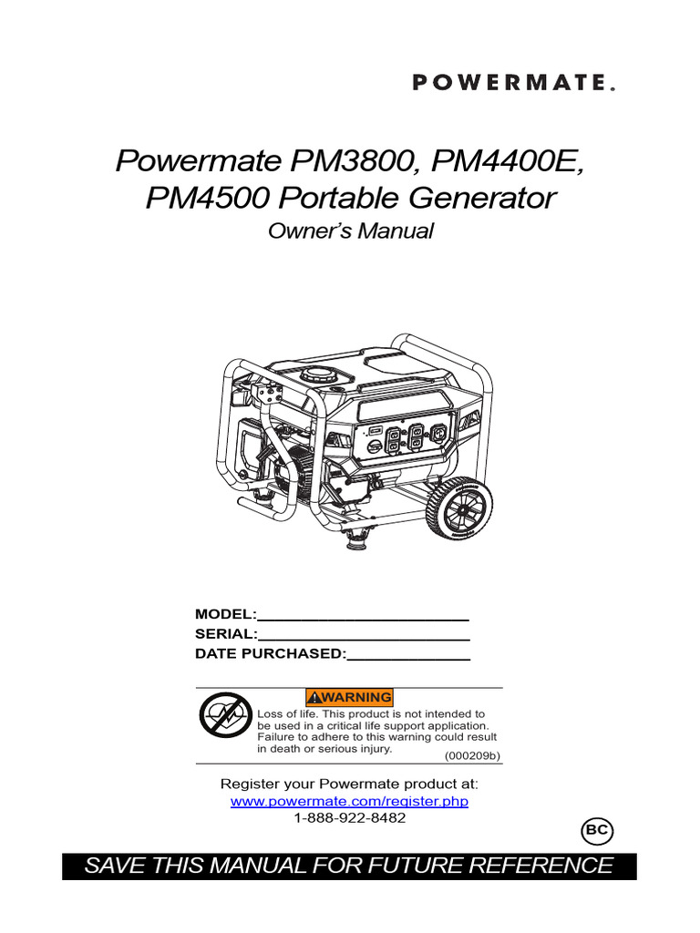 Powermate | PDF | Mains Electricity | Exhaust Gas