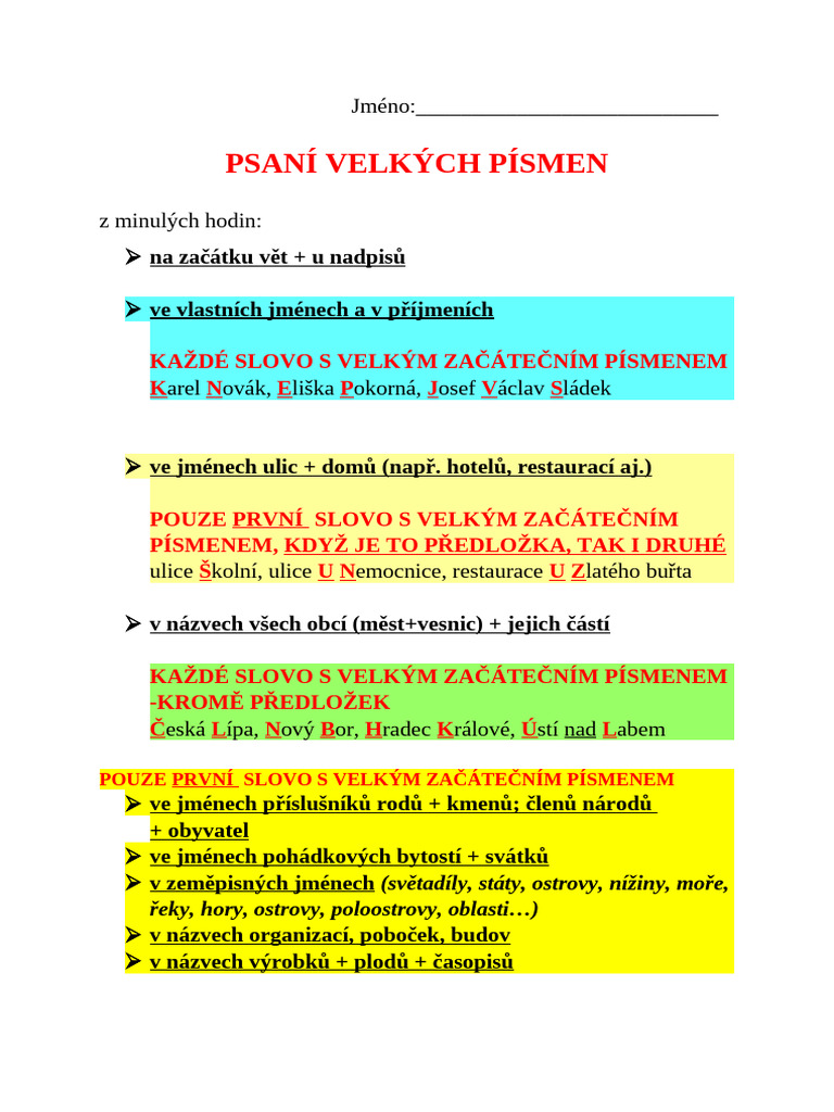 6.B - Velka Pismena 2 | PDF