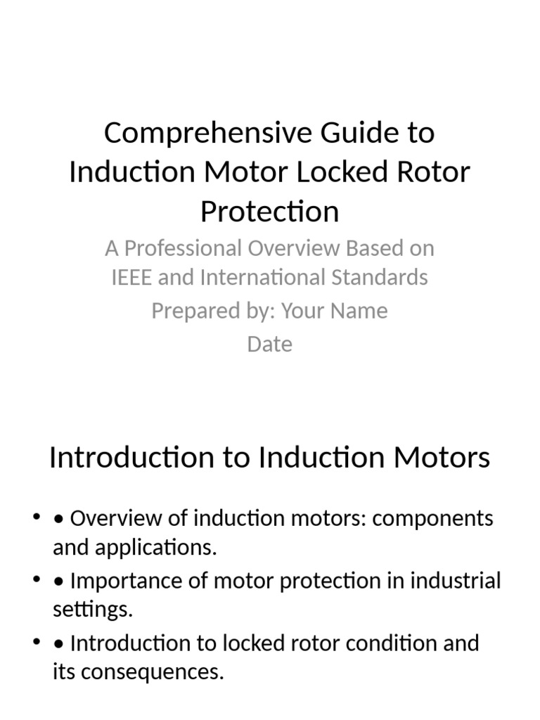 Induction Motor Locked Rotor Protection Professional | PDF | Electric ...