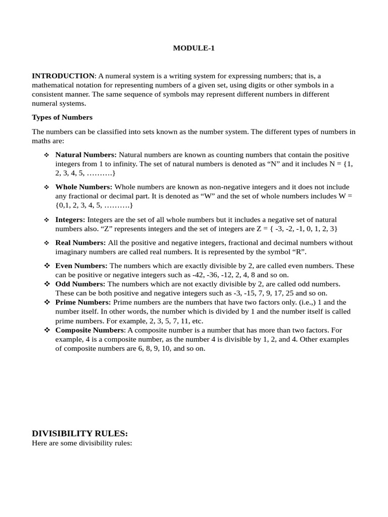 Numeral Systems & Math Concepts Guide | PDF | Interest | Integer