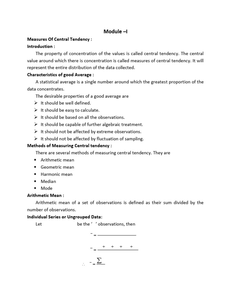 Module 1 | PDF | Mean | Mode (Statistics)