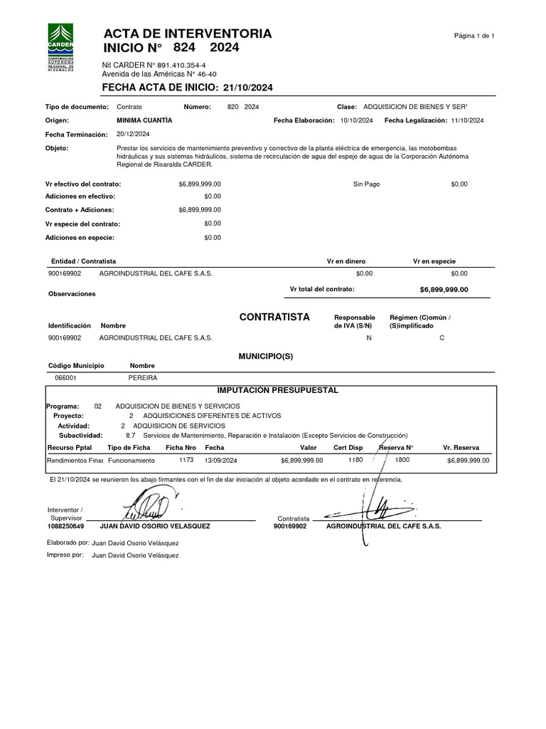 Acta - Inicio - 8202024 | PDF