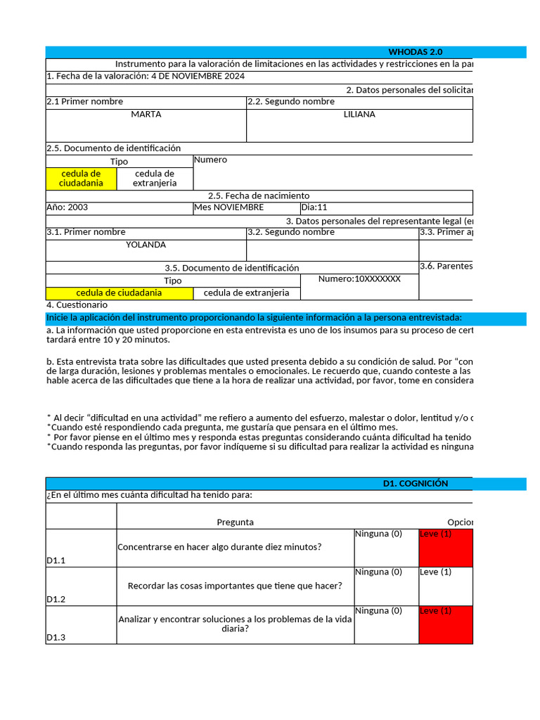 Whodas ACTIVIDAD | PDF