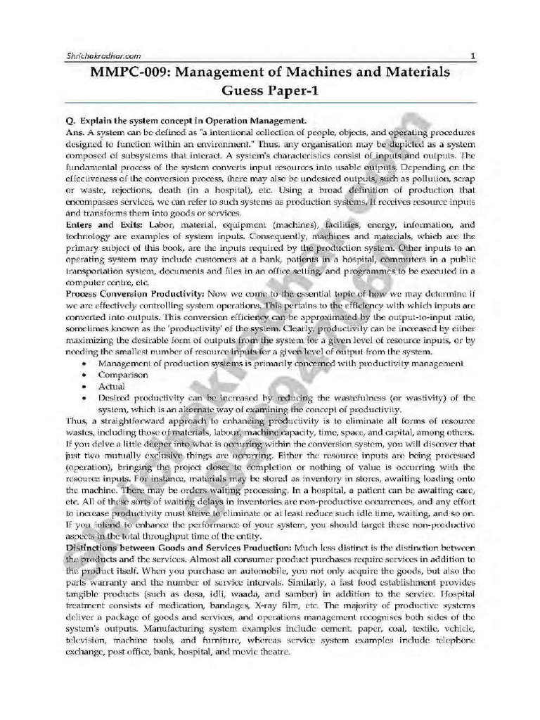 MMPC 09 Guess Paper | PDF