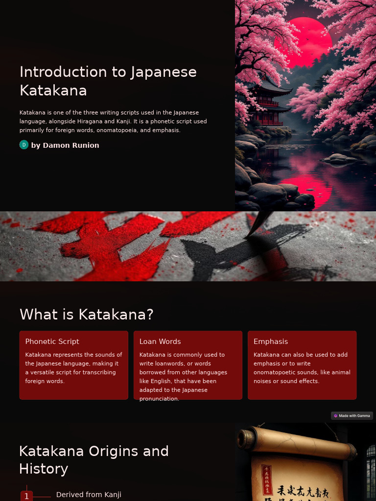 Introduction To Japanese Katakana | PDF | Japanese Language | Kanji