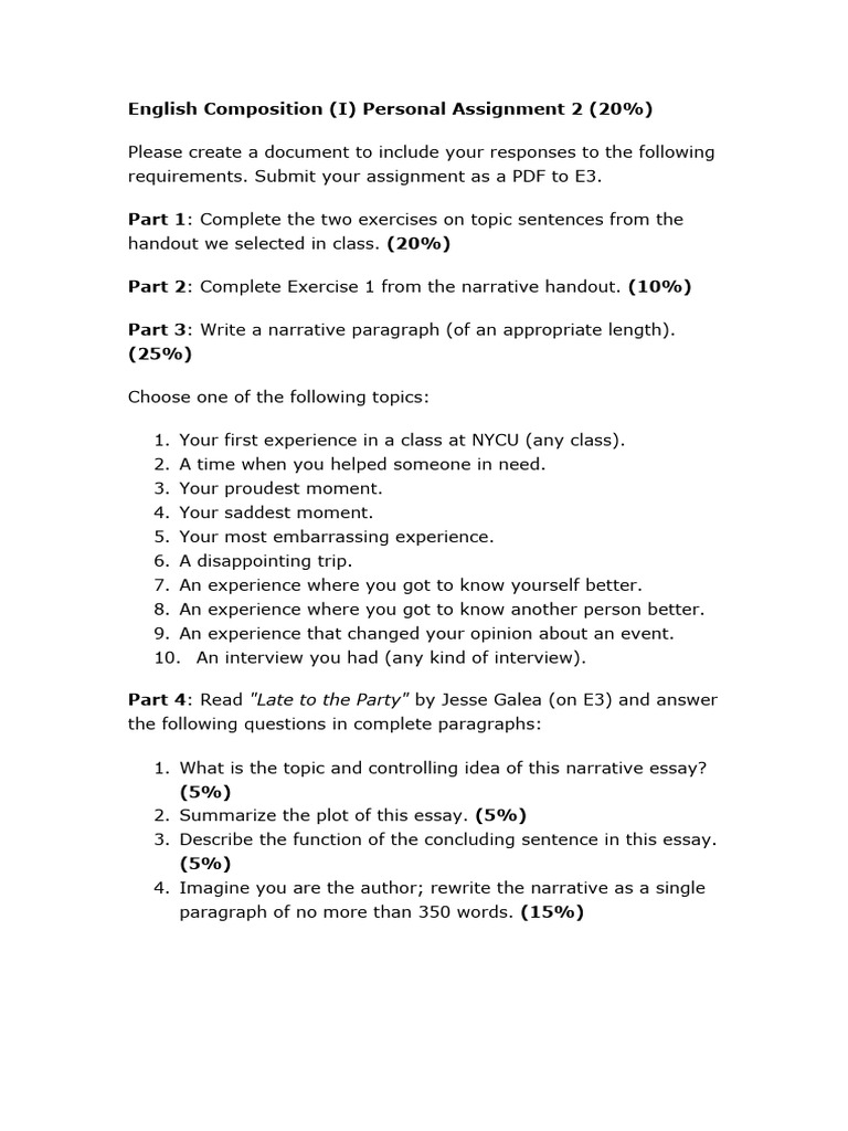 English Composition Assignment 2 | PDF