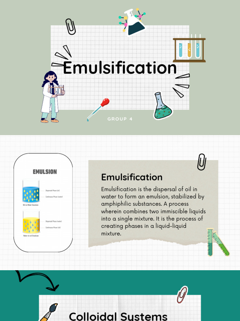 Emulsification | PDF | Emulsion | Colloid