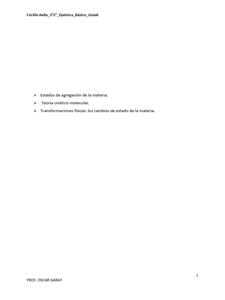 Estados de la Materia y Teoría Cinético-Molecular | PDF | Gases | Líquidos