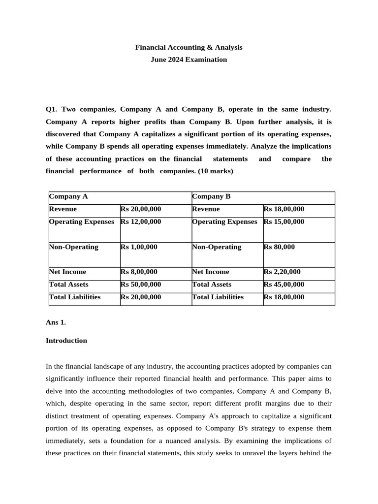 Financial Accounting Analysis AB | PDF | Debits And Credits | Income ...