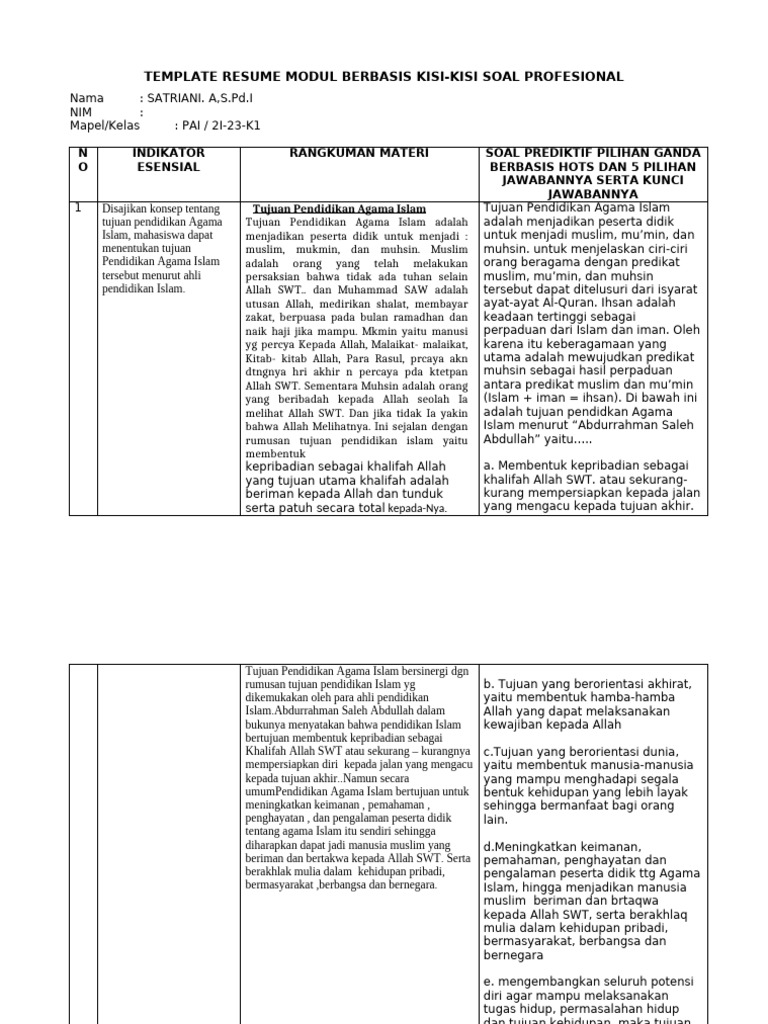 Resume Modul Struktur Pai KB 2 | PDF | Agama & Spiritualitas