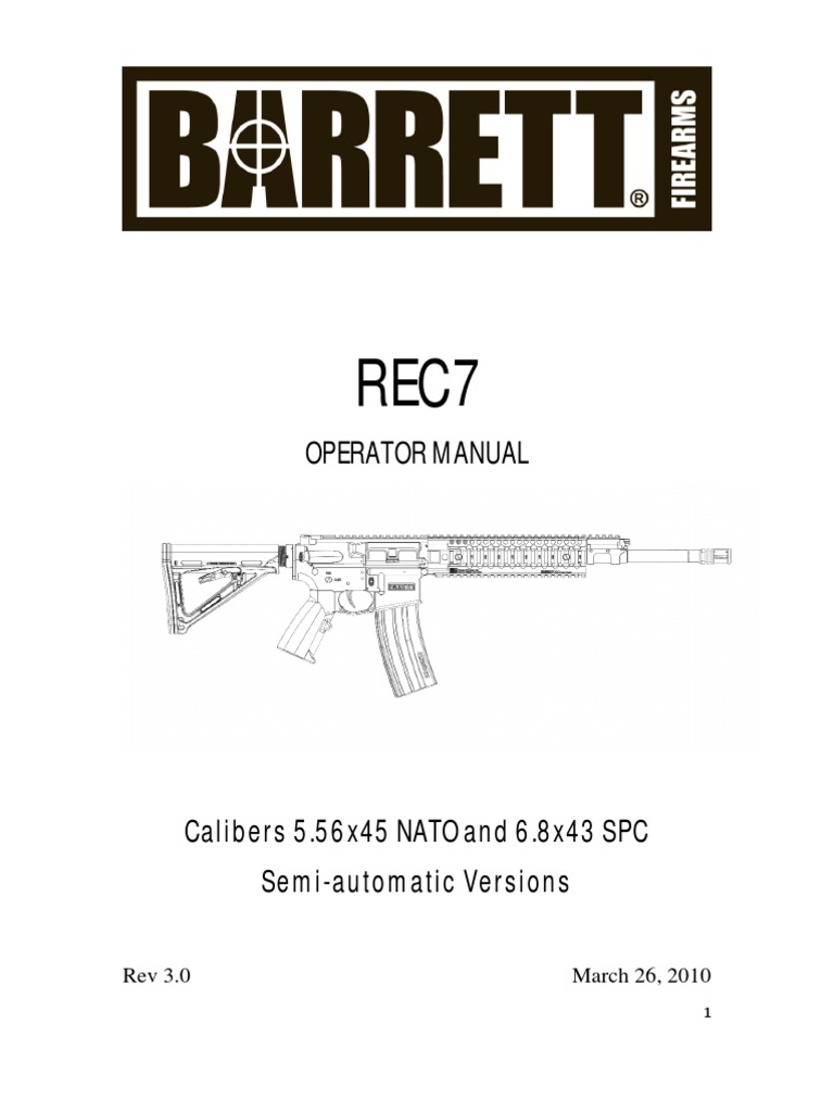 Barrett Doc REC7 Manual | PDF | Rifle | Magazine (Firearms)