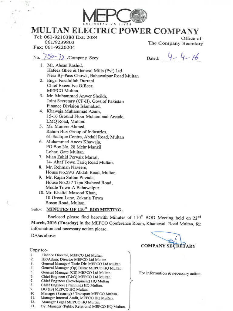 110 BOD Meeting | PDF