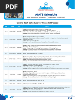 Aakash Test Schedule | PDF