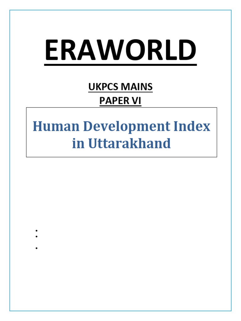 Uttarakhand's Human Development Index 2023 | PDF | Human Development ...