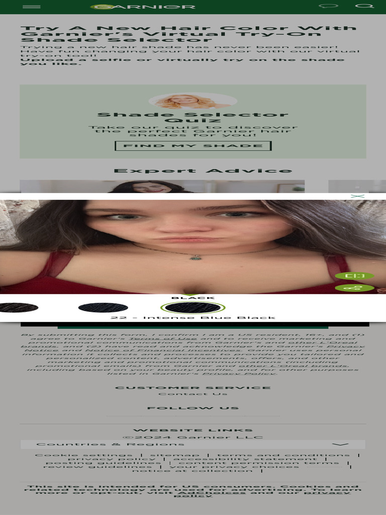 Virtual Hair Color Try-On Tool For Hair Makeovers - Garnier | PDF | Cyberspace | Human Communication