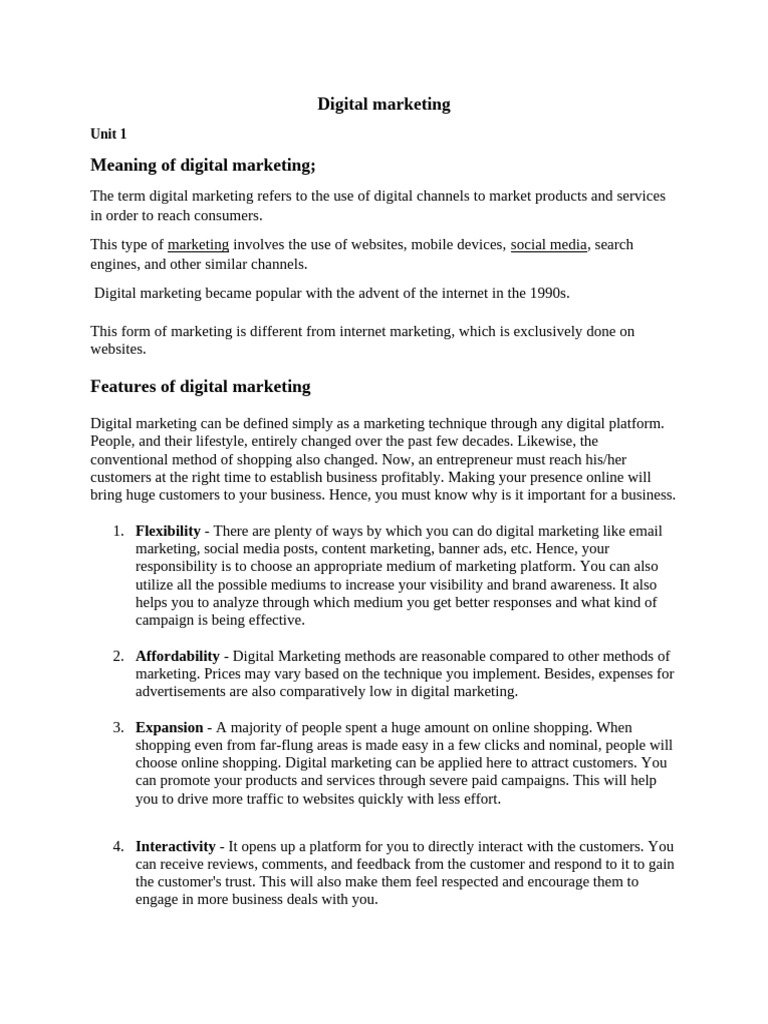 Digital Marketing 1 Pdf Digital Marketing Advertising