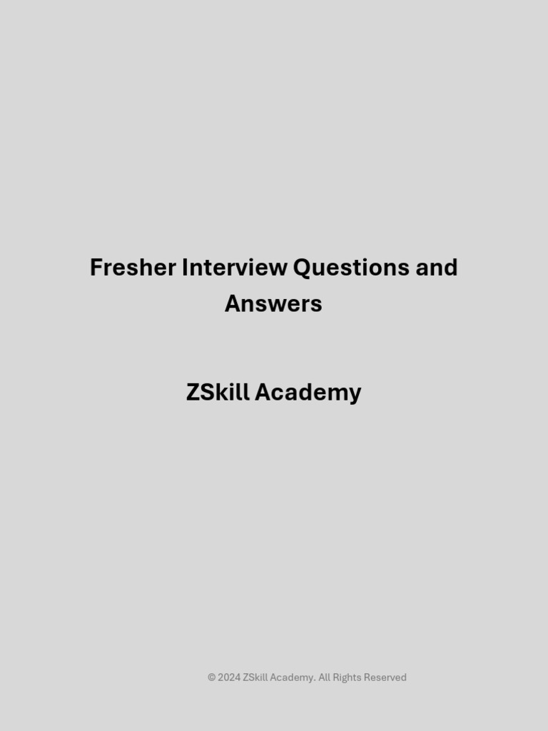 Fresher Interview Questions and Answers | PDF | Learning | Social Psychology