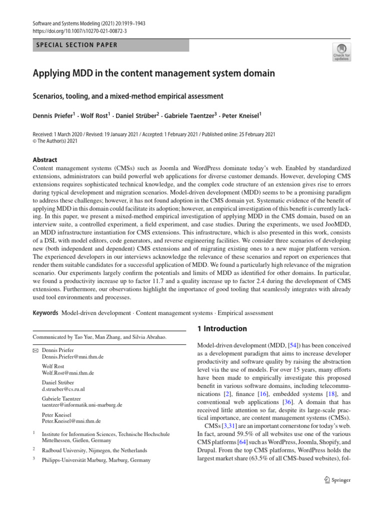 Applying MDD in The Content Management System Domain | PDF | Joomla | Drupal