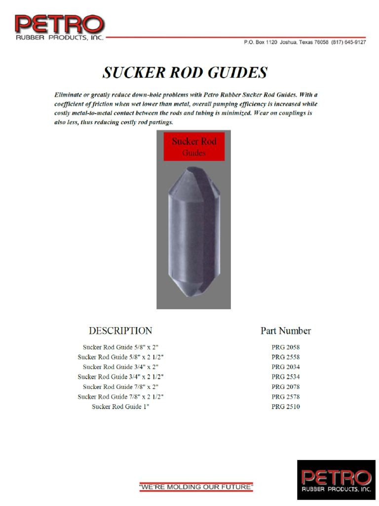 Sucker Rod Guide - Petro Rubber | PDF