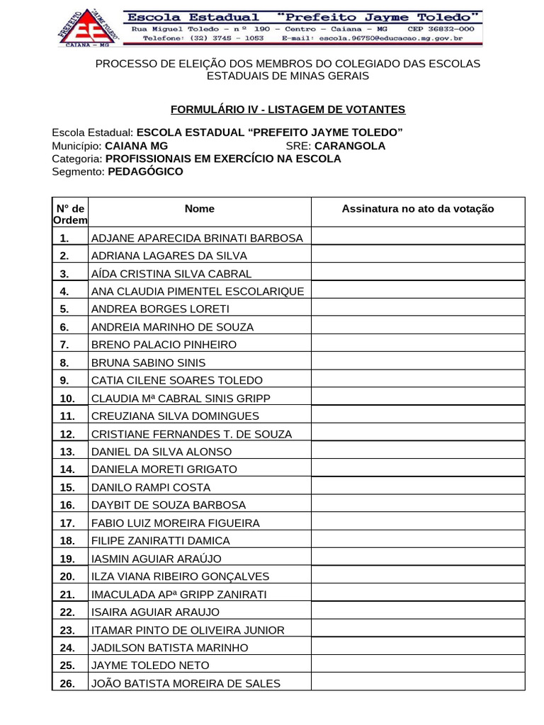 Formulário V - PEDAGÓGICO | PDF