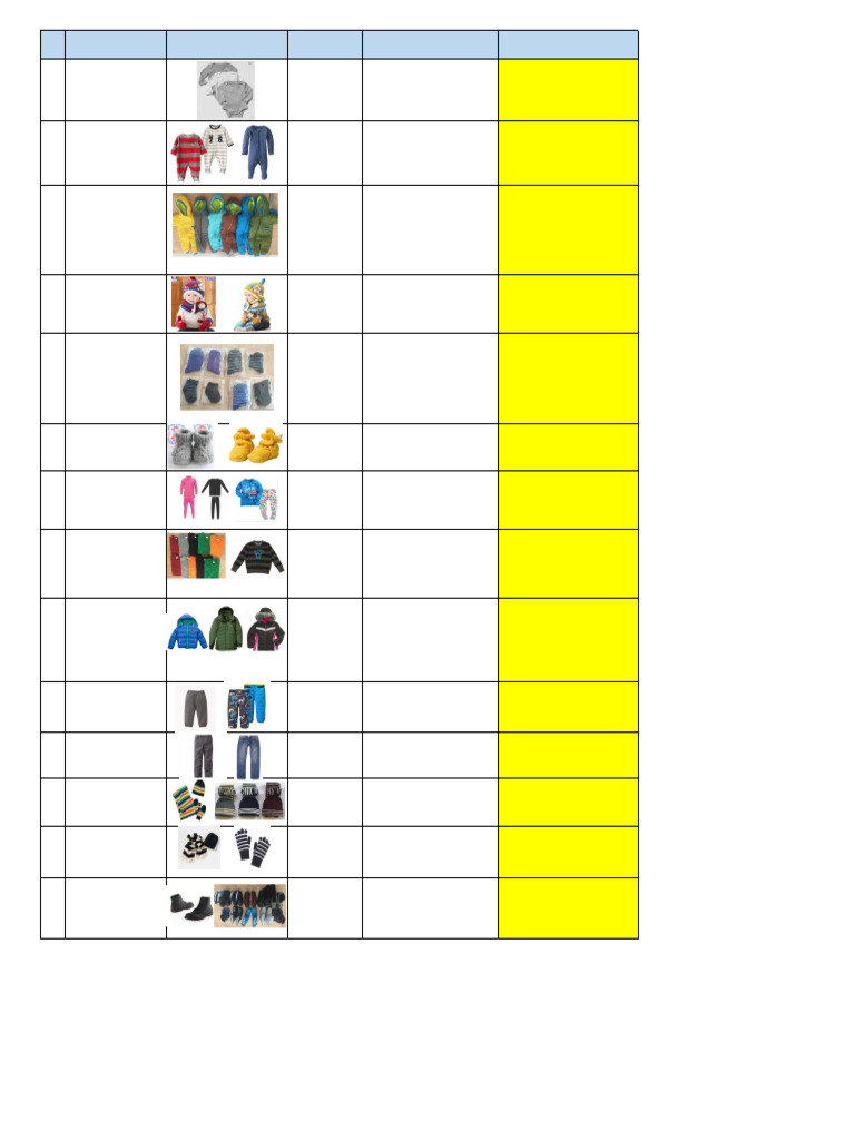 Annex B - Technical Infomation Sheet-Winter Clothes | PDF | Wool | Sock