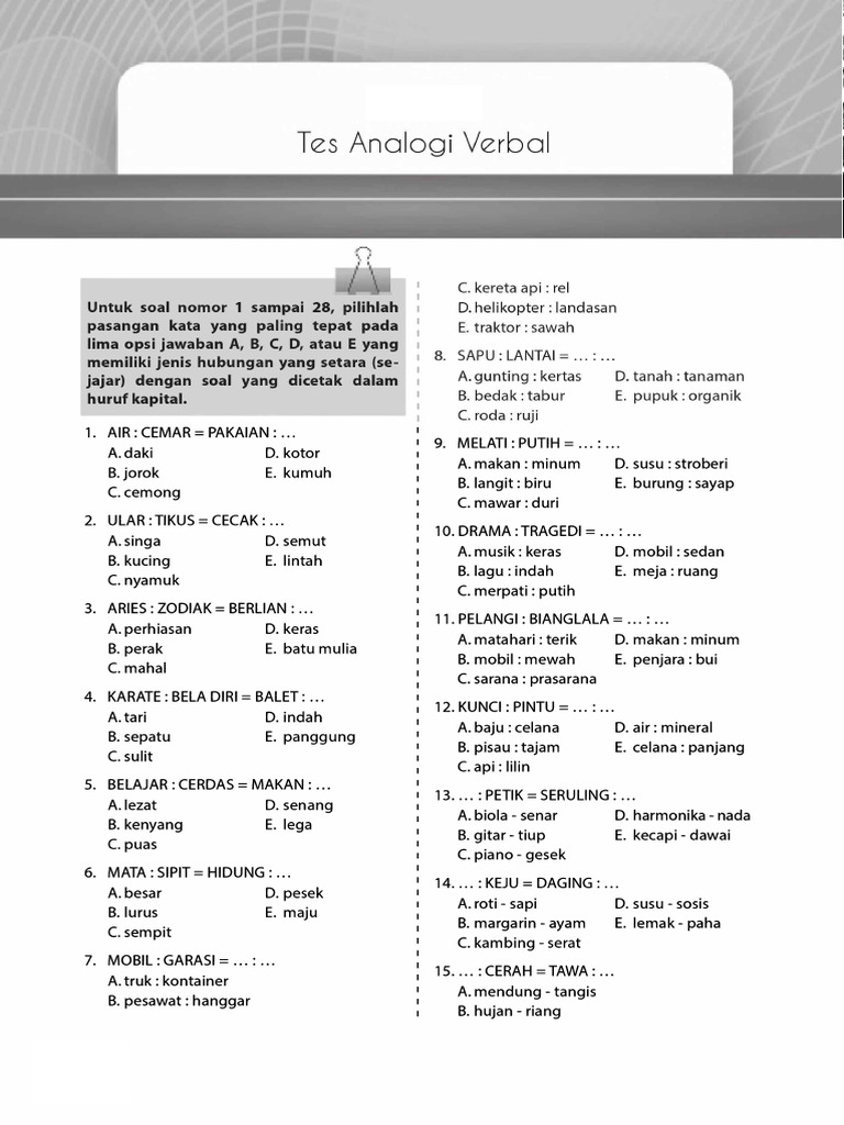 Tes Analogi Verbal | PDF