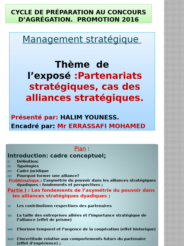 Alliances stratégiques : enjeux et définitions | PDF | Négociation | Fusions et acquisitions